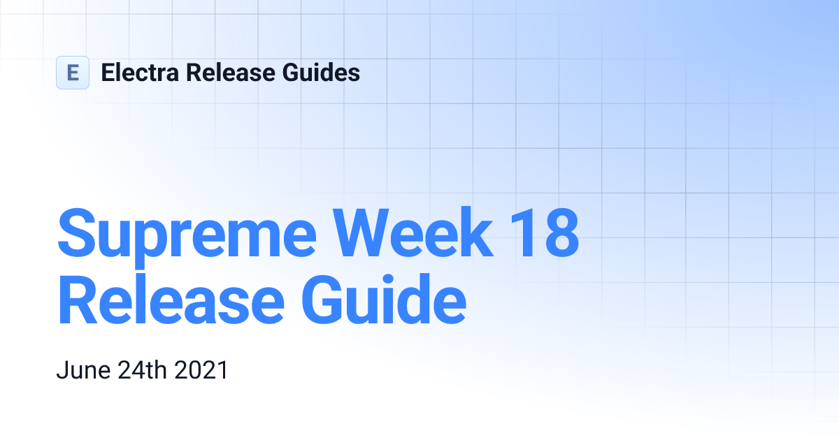 Supreme Week 18 Release Guide | Electra Release Guides